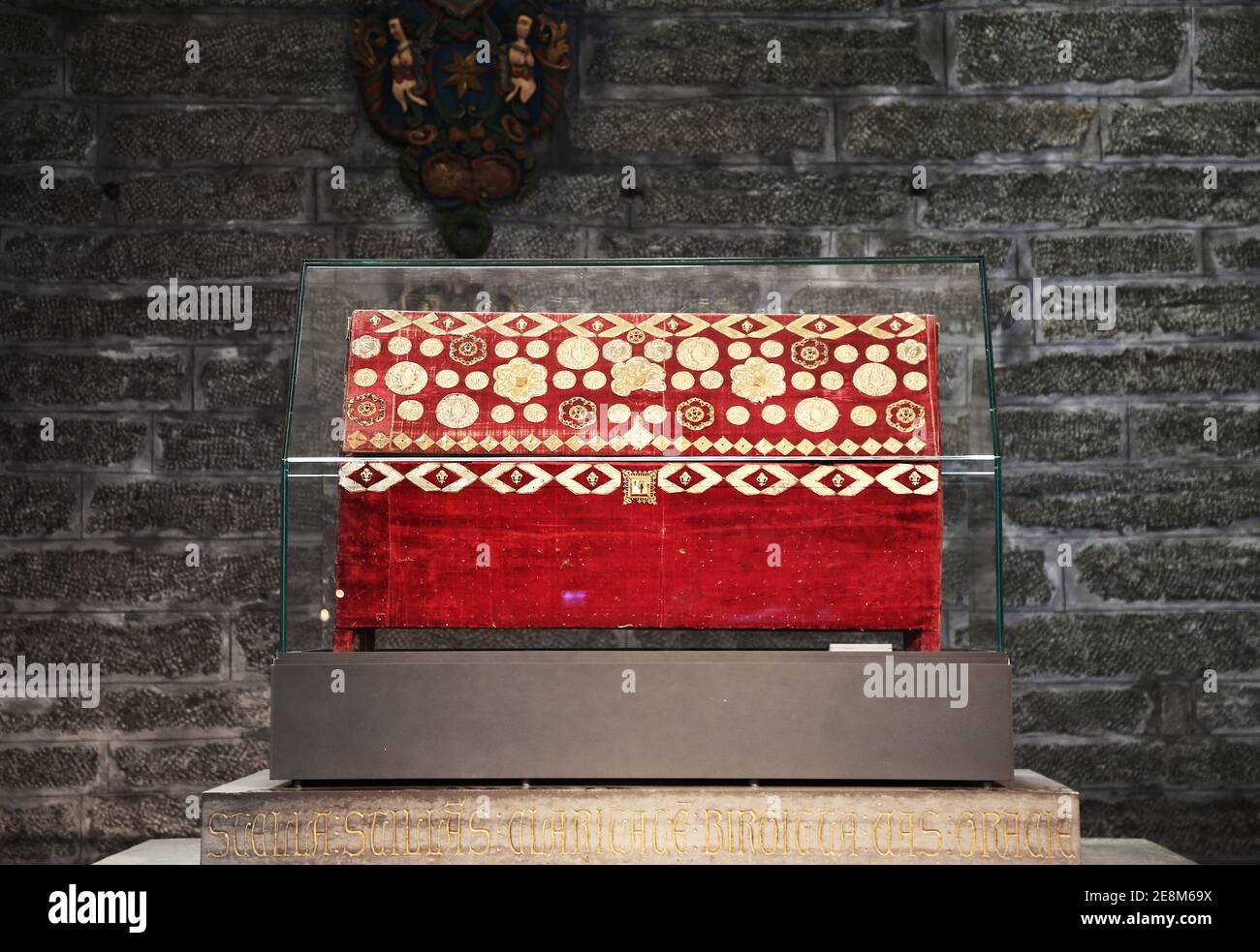 VADSTENA, SWEDEN- 21 MARCH 2017:The shrine of St. Birgitta in the Abbey ...