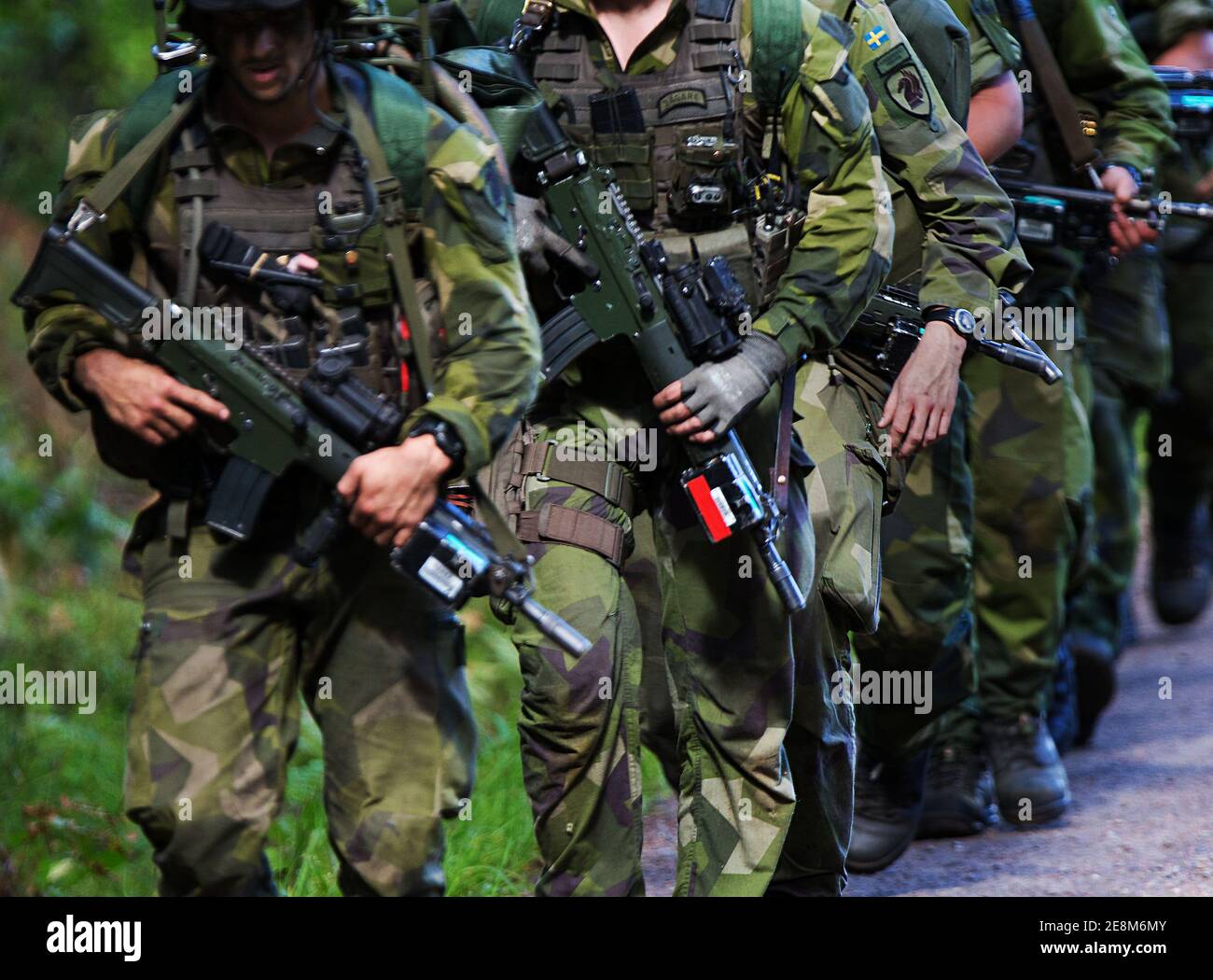 MOTALA, SWEDEN- 29 AUGUST 2015Soldiers, in the Swedish army, during an ...