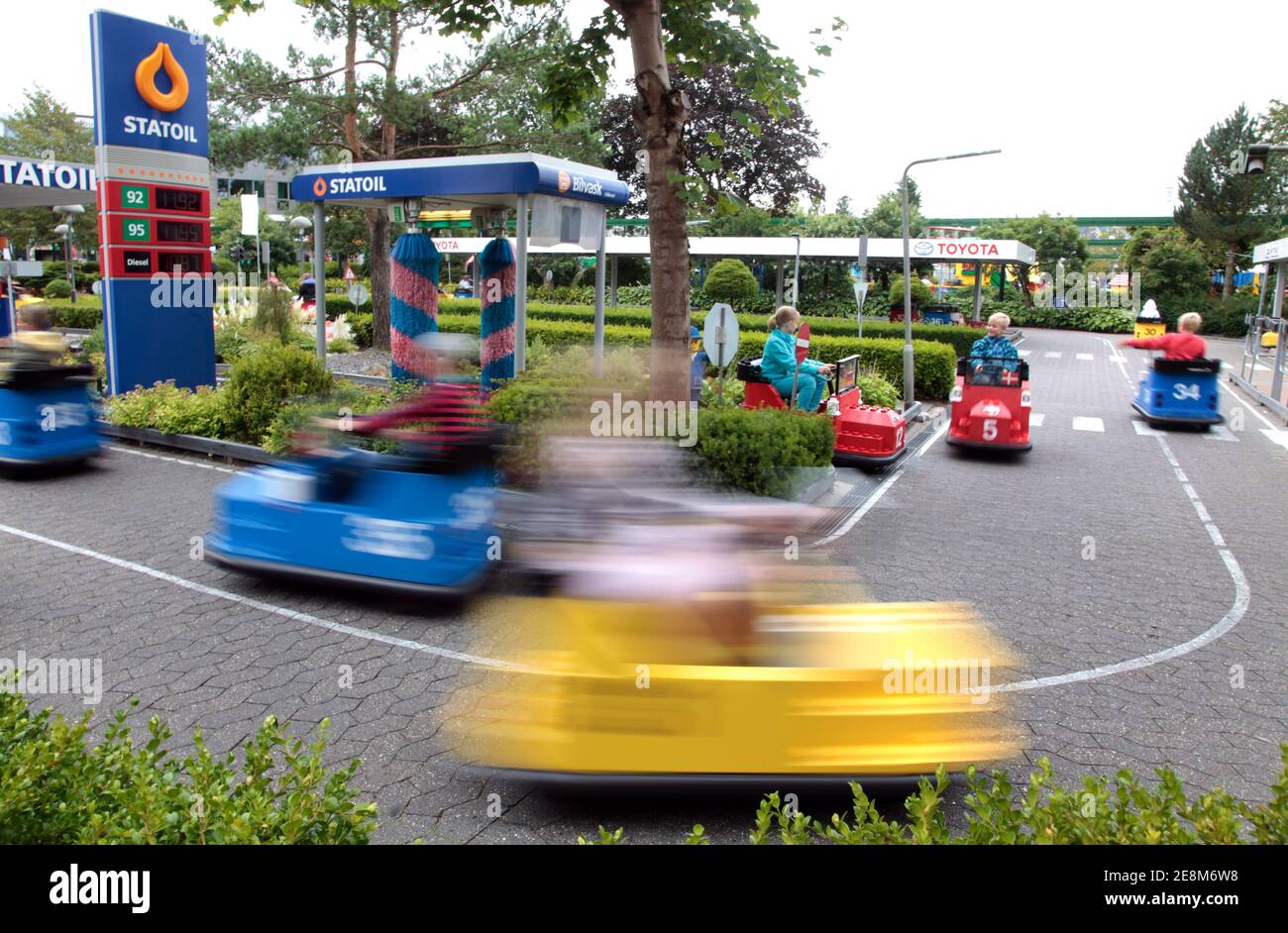 BILLUND, DANMARK- 10 AUGUST 2012:Children taking driver's license with ...