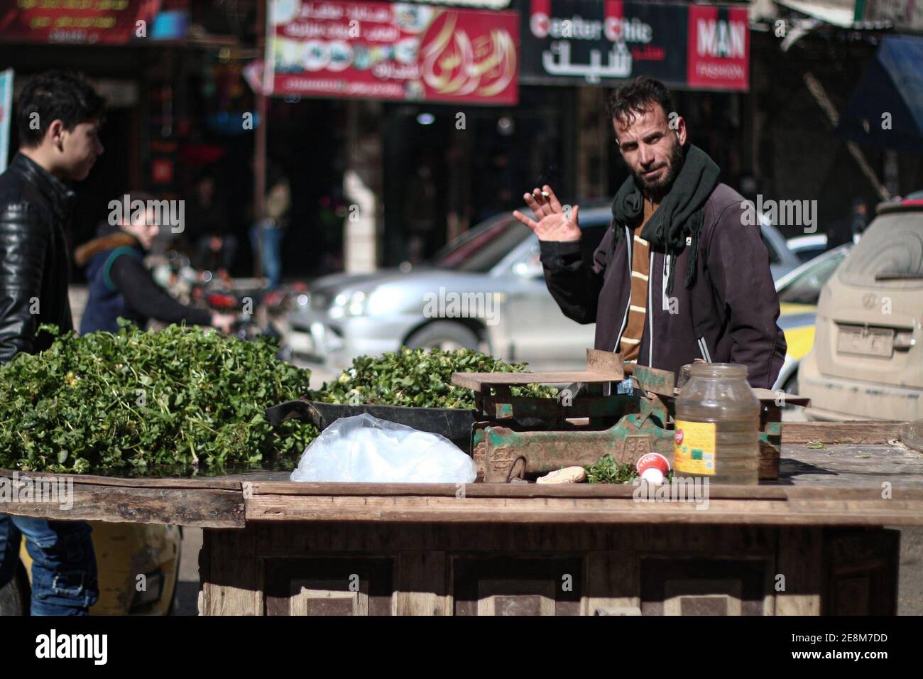 Idlib, Idlib Governorate, Syria. 31st Jan, 2021. Syrian at the main ...
