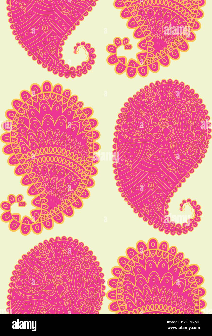 Turkish cucumber pattern in classic style. Traditional motif. Abstract ...