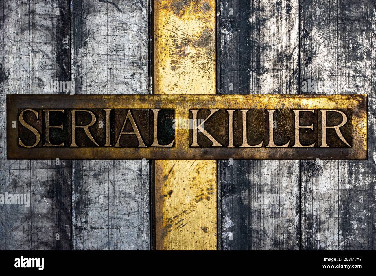 Serial Killer text formed with real authentic typeset letters on ...