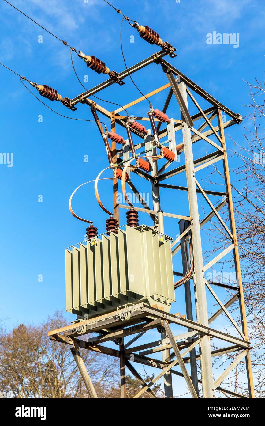 Power station transformers connections in hi-res stock photography and ...