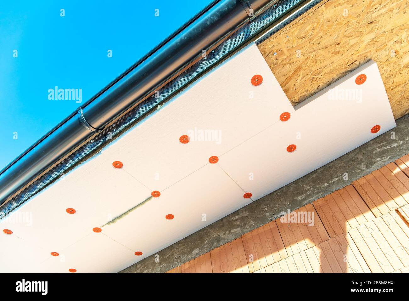Styrofoam, Polystyrene Insulation Of Facade. Construction of a family ...