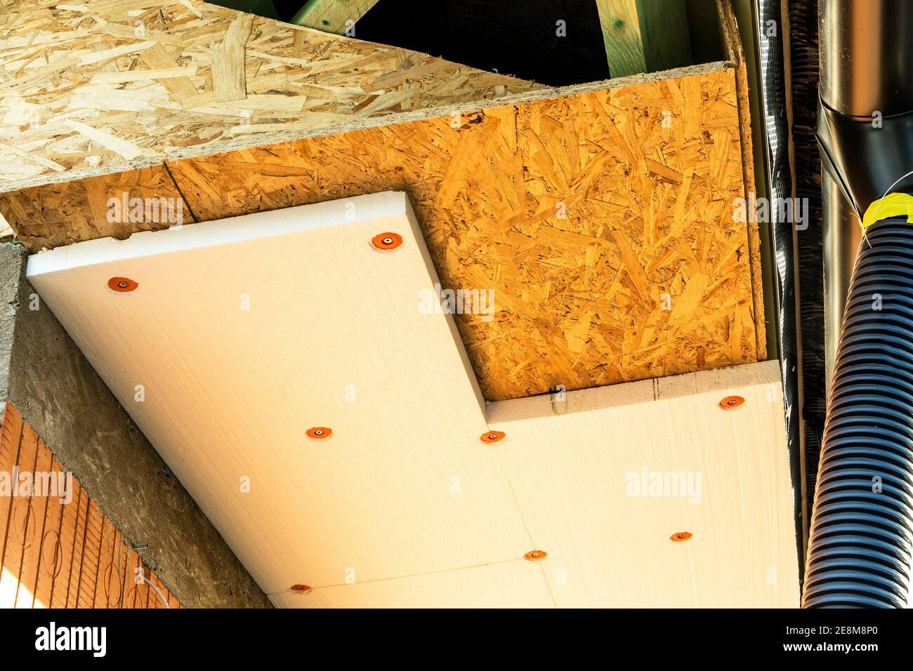 Styrofoam, Polystyrene Insulation Of Facade. Construction of a family ...
