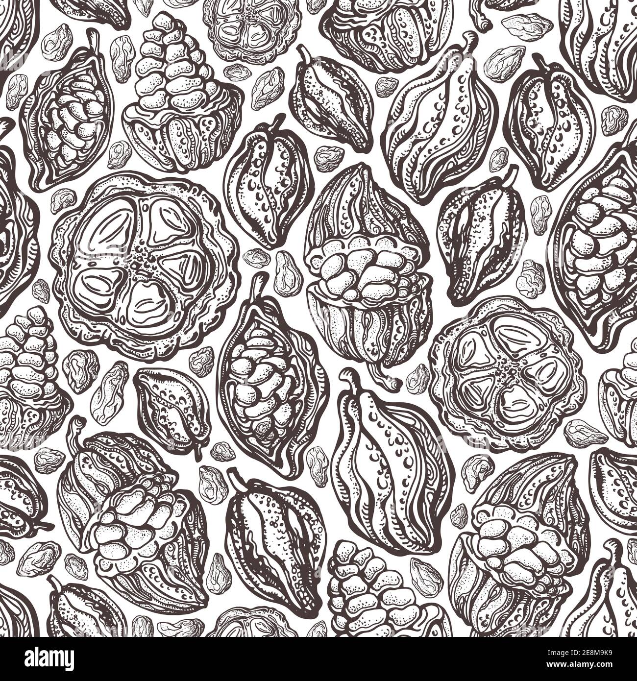 Cacao bean pattern Stock Vector Images - Alamy