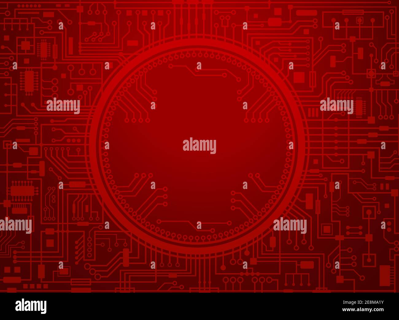 Computer circuit board. Red background with copy-space Stock Vector Image & Art - Alamy