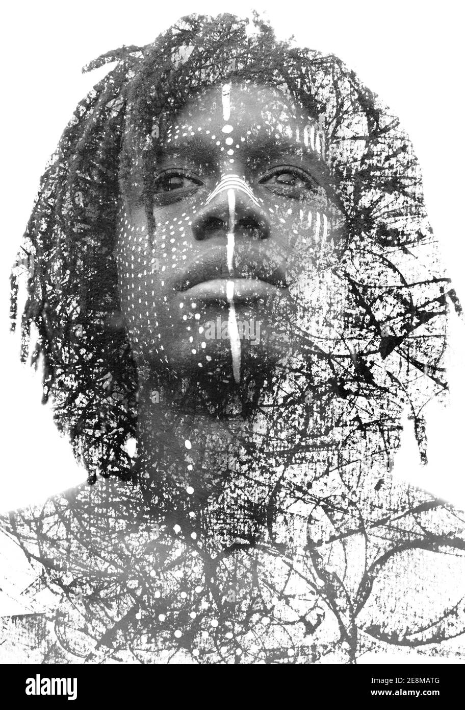 A creative combination of a portrait with an abstract pattern Stock ...