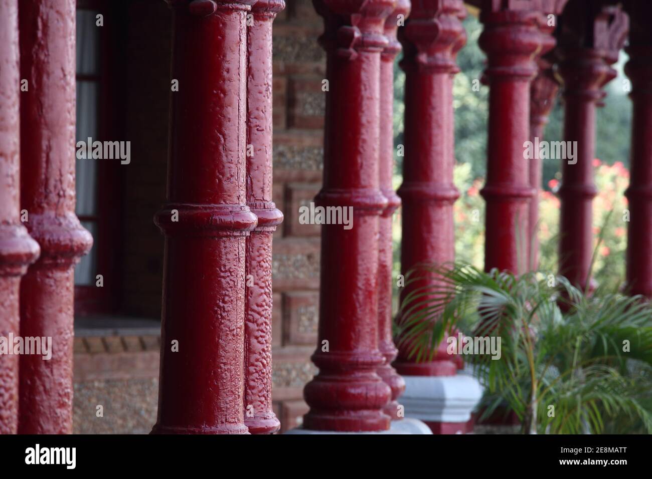 pattern of colorful red pillars Stock Photo - Alamy
