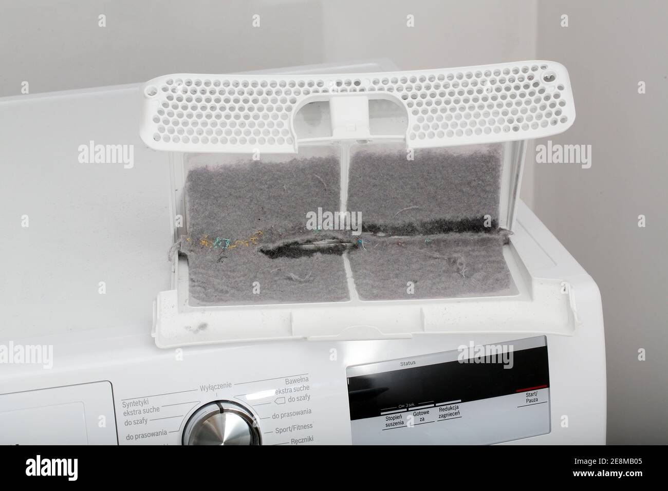 Dirty filter from clothes dryer Stock Photo - Alamy