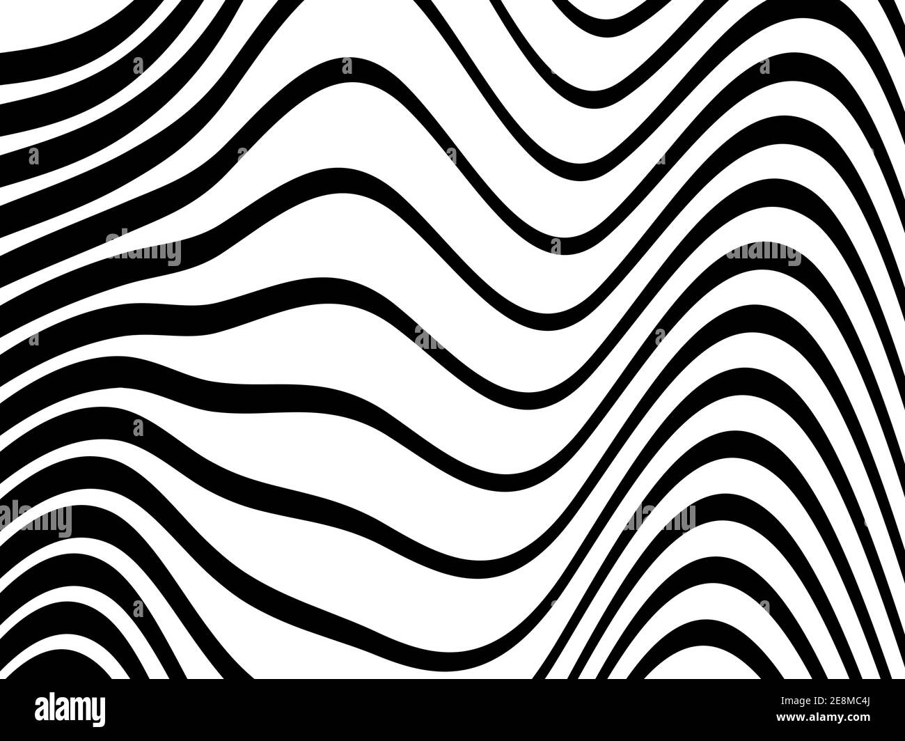 Abstract black wave lines background. Art linear vector illustration ...