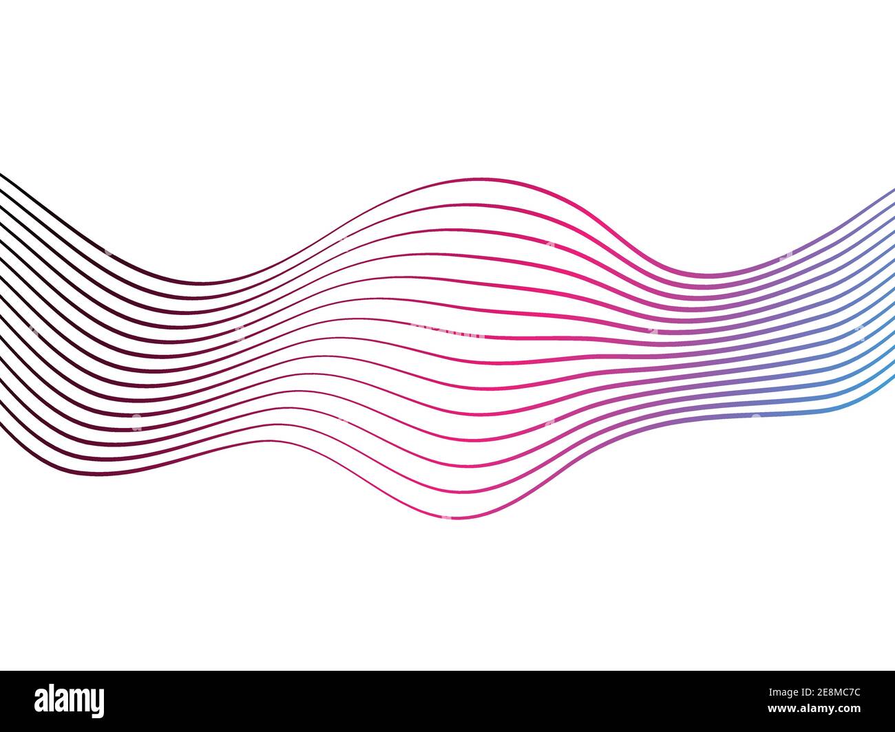 Abstract colored wave element line art vector illustration isolated on ...
