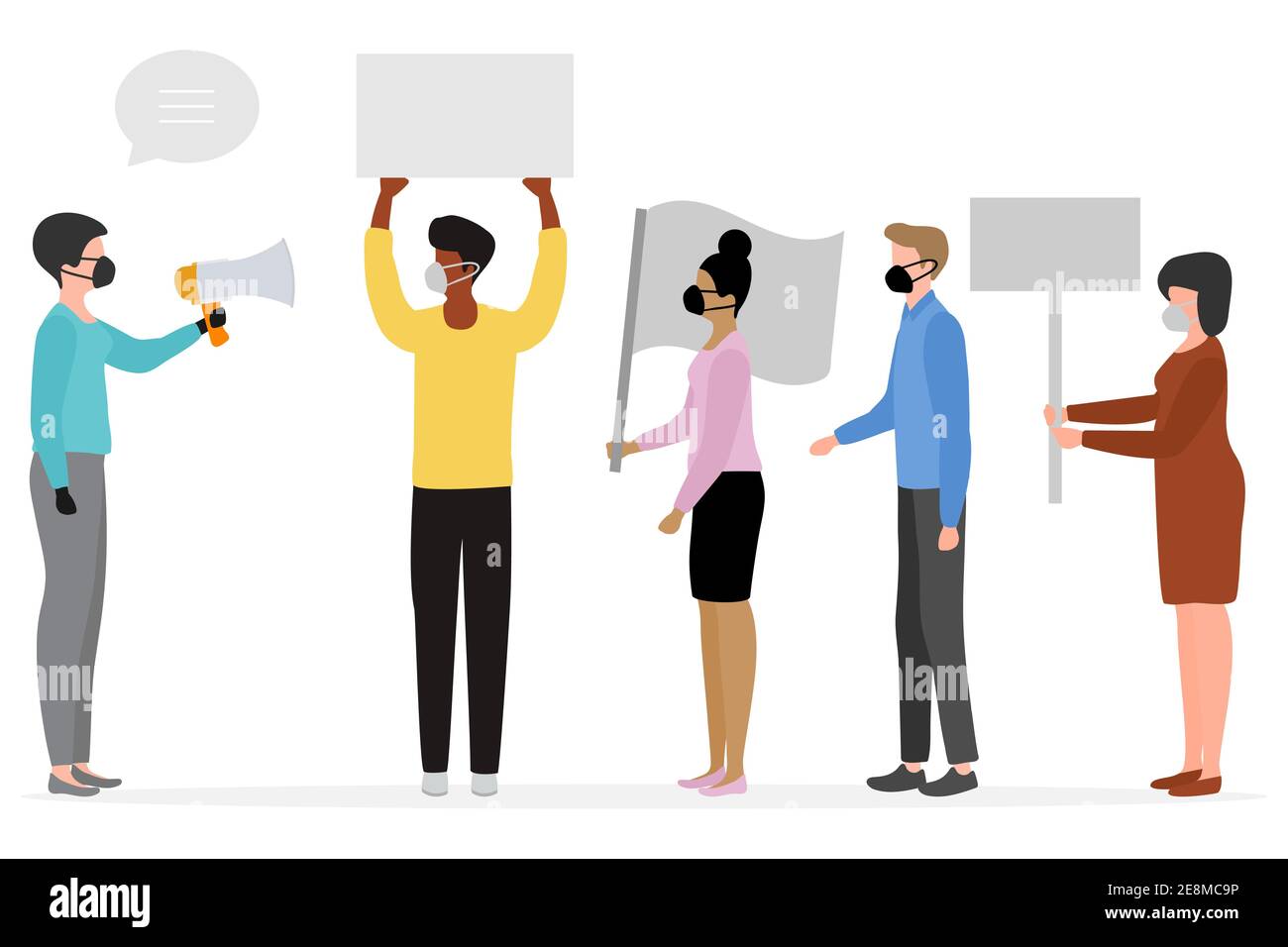 Pre-election rally Voting People Election campaign Vector illustration ...