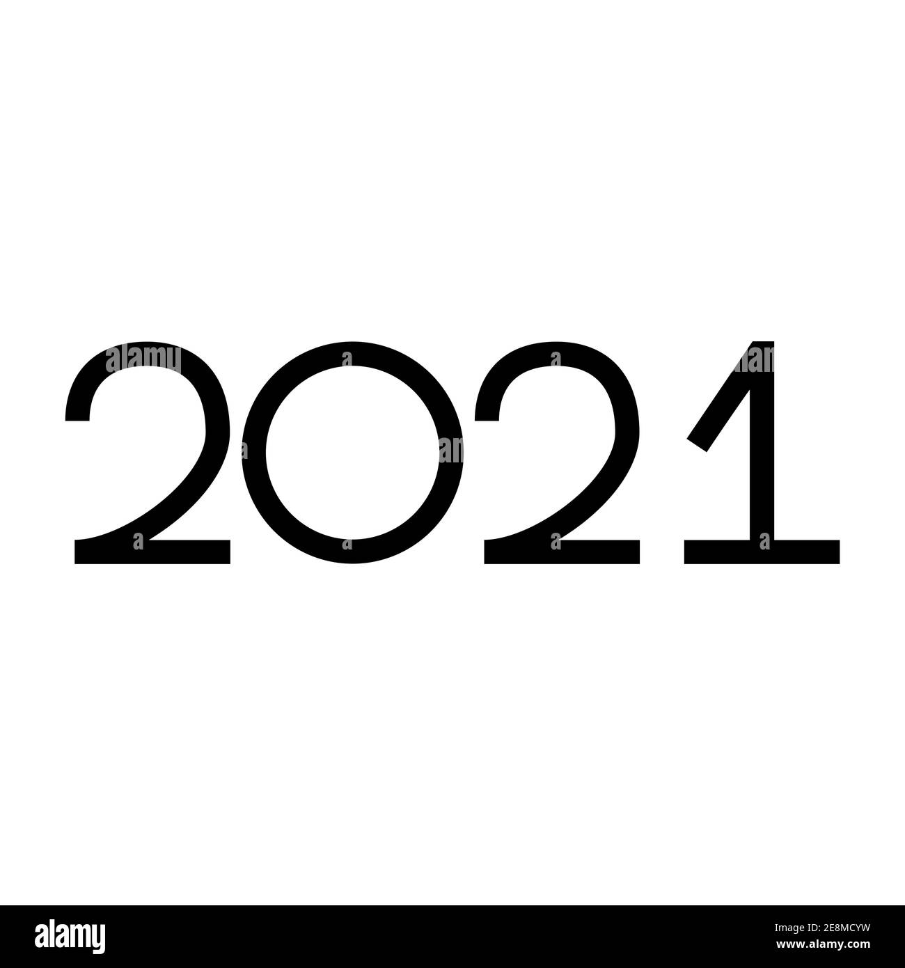 2021 Happy New Year sign. Vector illustration isolated on white Stock ...