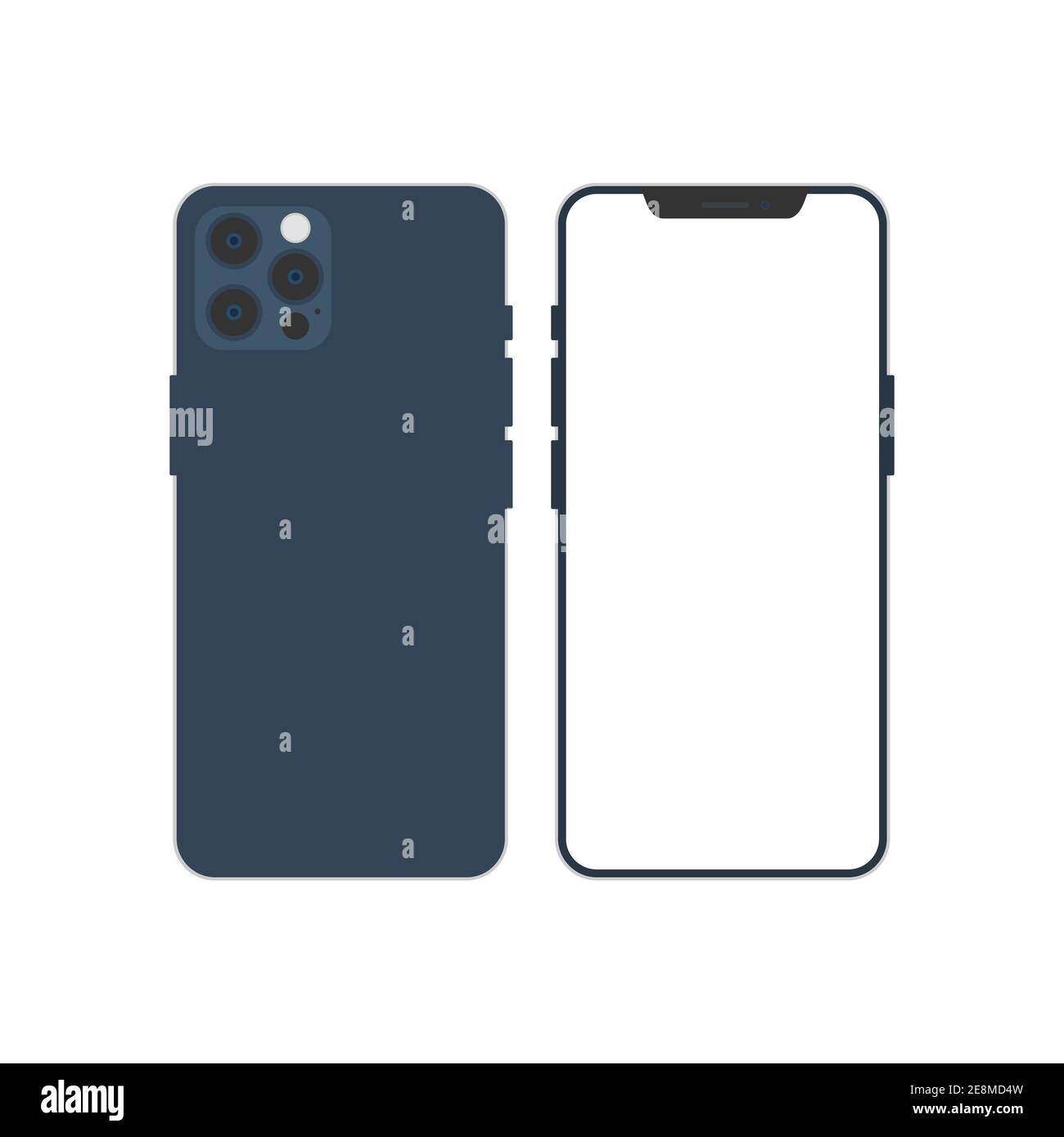 Frame phone with white empty screen. Mockup smartphone. Mobile device ...