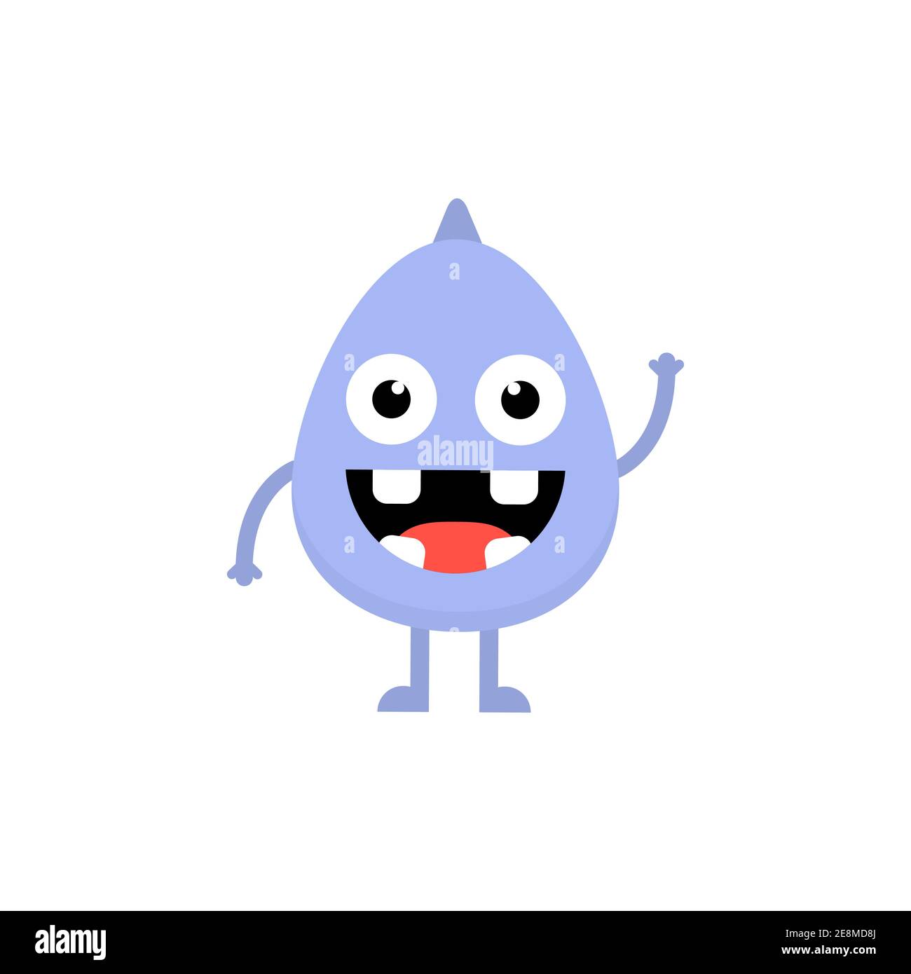 Cute cartoon baby monster. Kawaii scary funny baby character flat icon ...