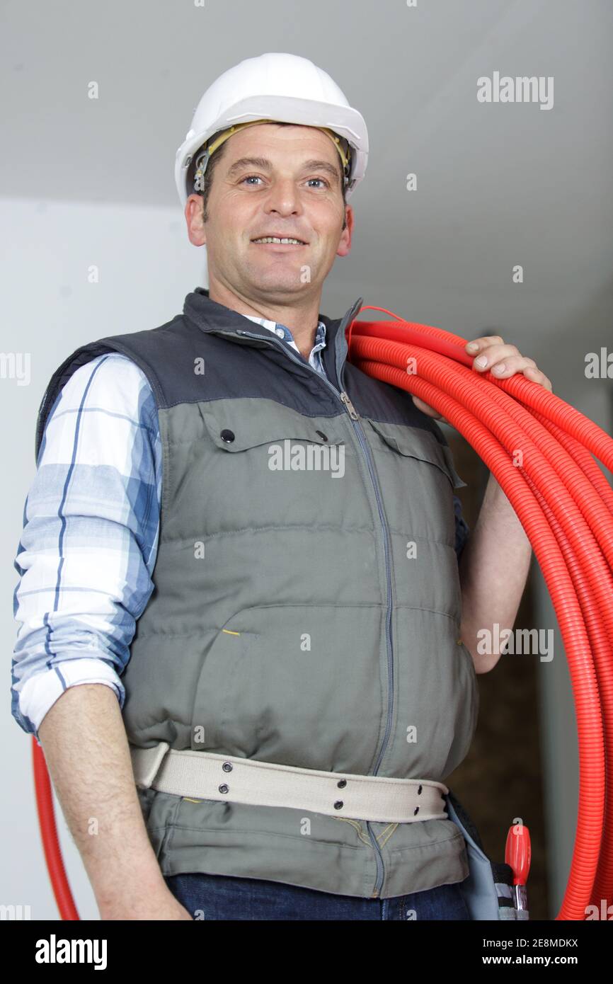 a happy plumber at work Stock Photo - Alamy