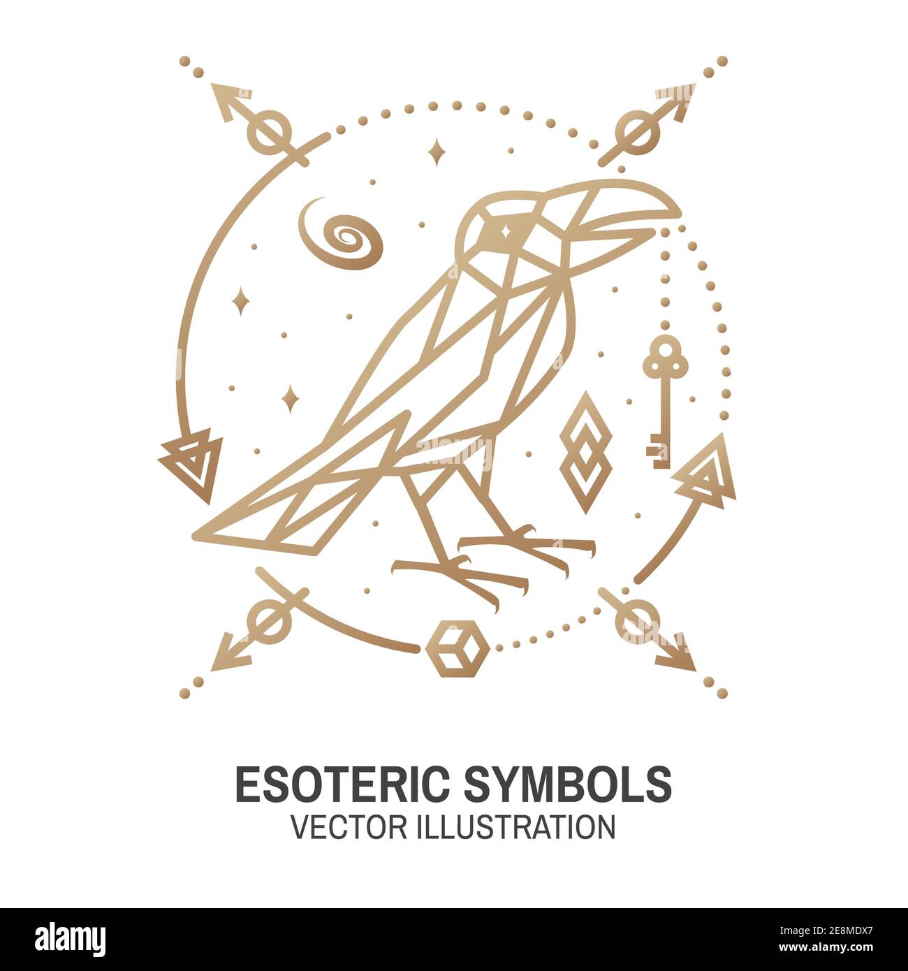 Esoteric symbols. Vector illustration. Thin line geometric badge ...
