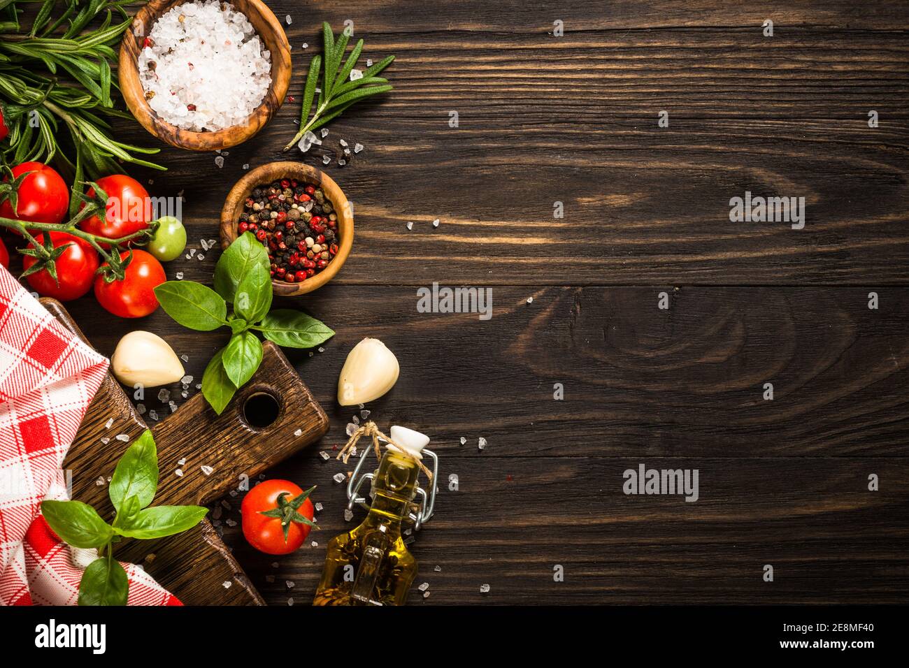 Food cooking background top view Stock Photo - Alamy
