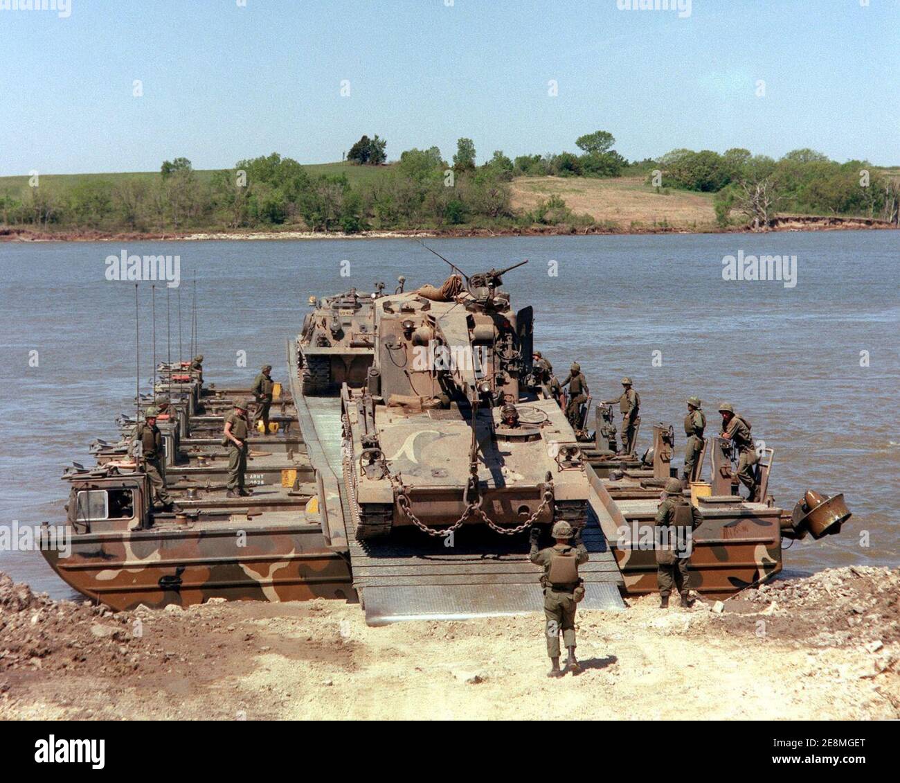 Mobile Floating Assault Bridge-Ferry 1980 Stock Photo - Alamy