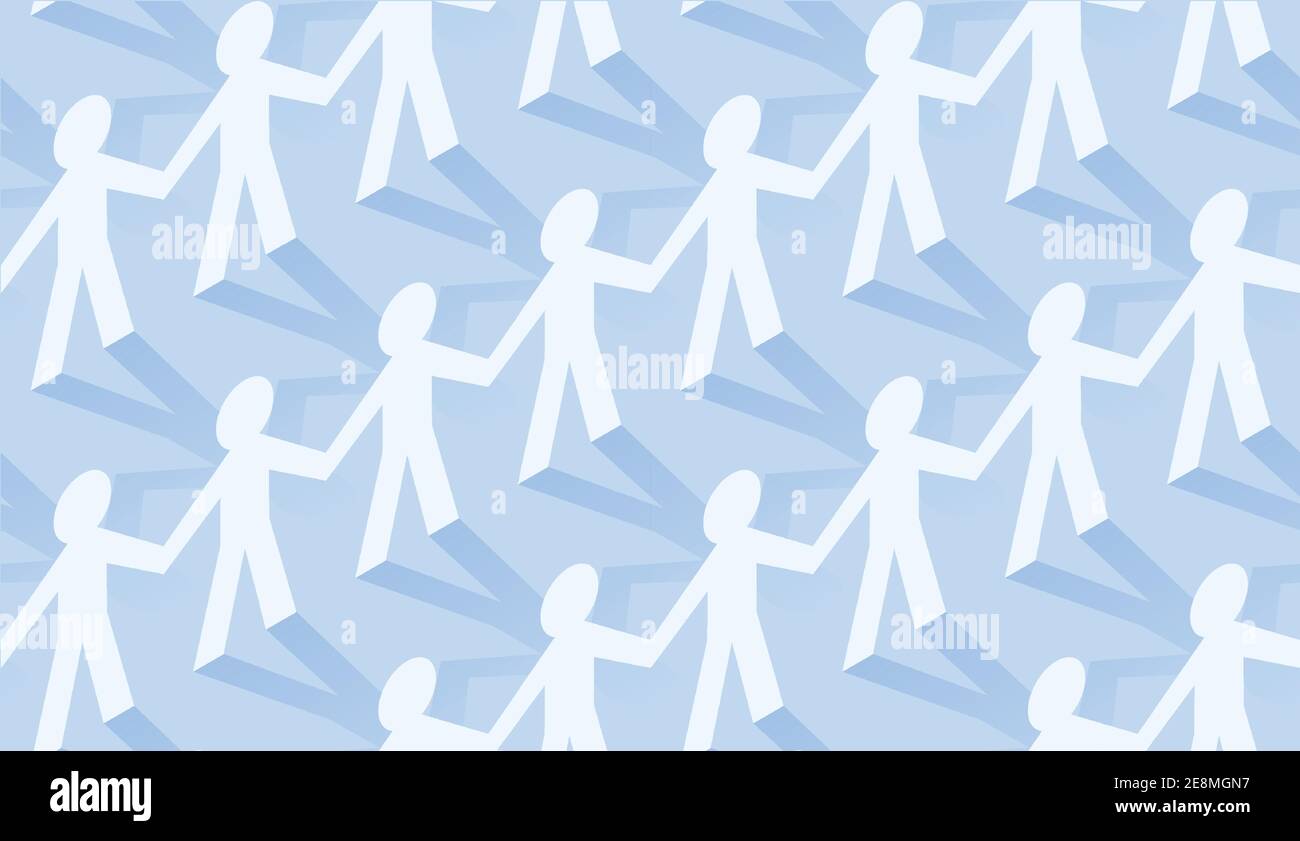 Paper chain people circle Stock Vector Images - Alamy