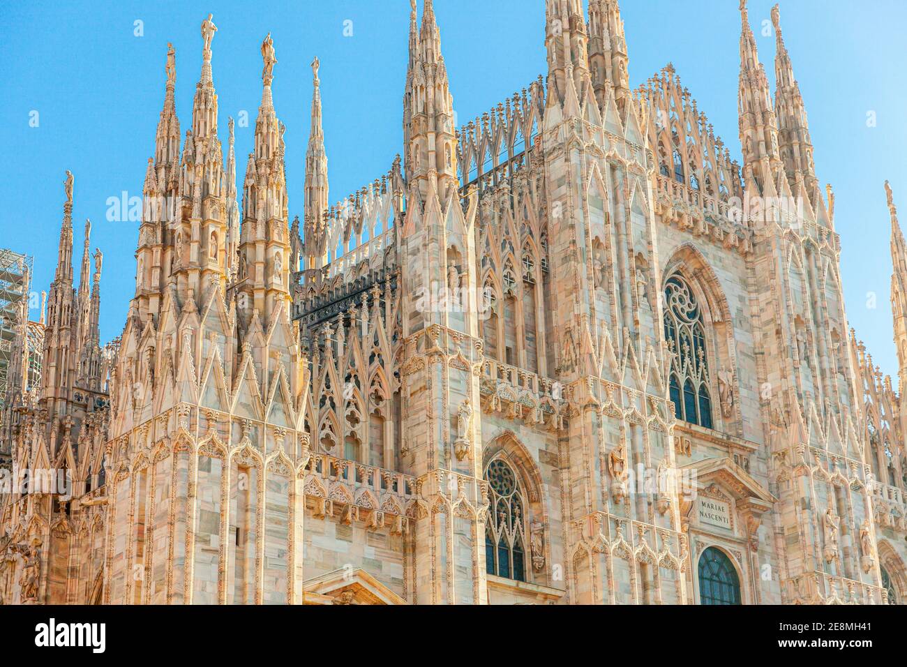 Famous church Milan Cathedral Duomo di Milano with Gothic spires and ...