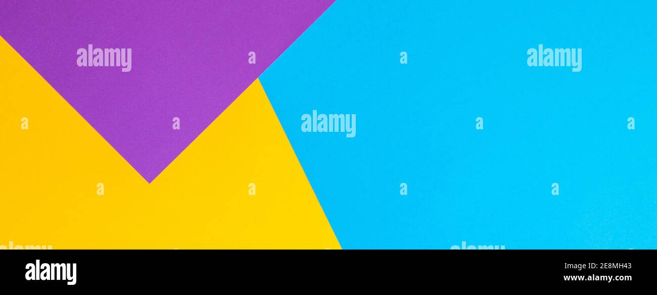 Color papers geometry flat composition background with yellow purple ...