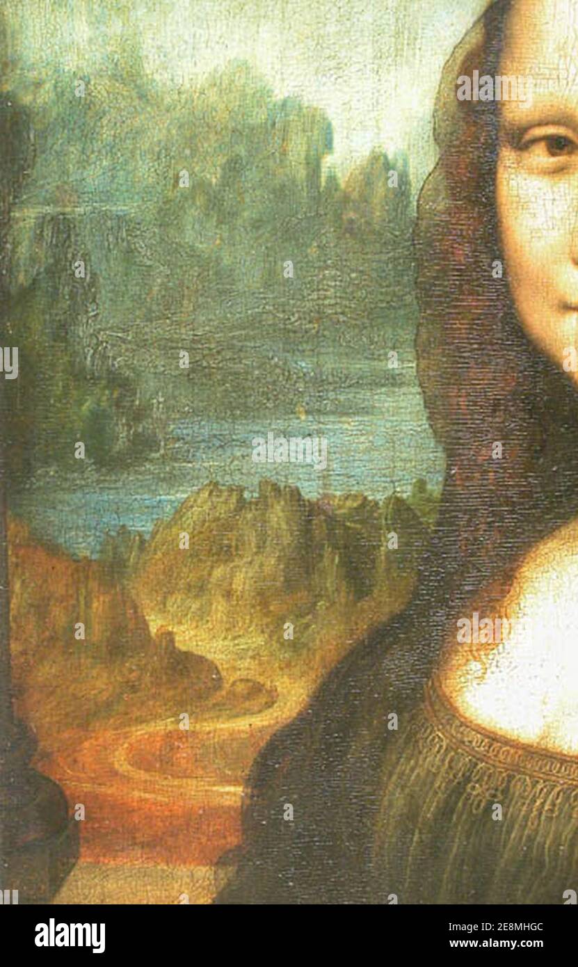 Mona Lisa detail background left Stock Photo - Alamy