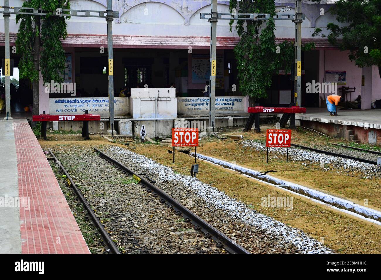 Kanyakumari, Tamil Nadu, India - January, 2017: Stop signs in the end ...