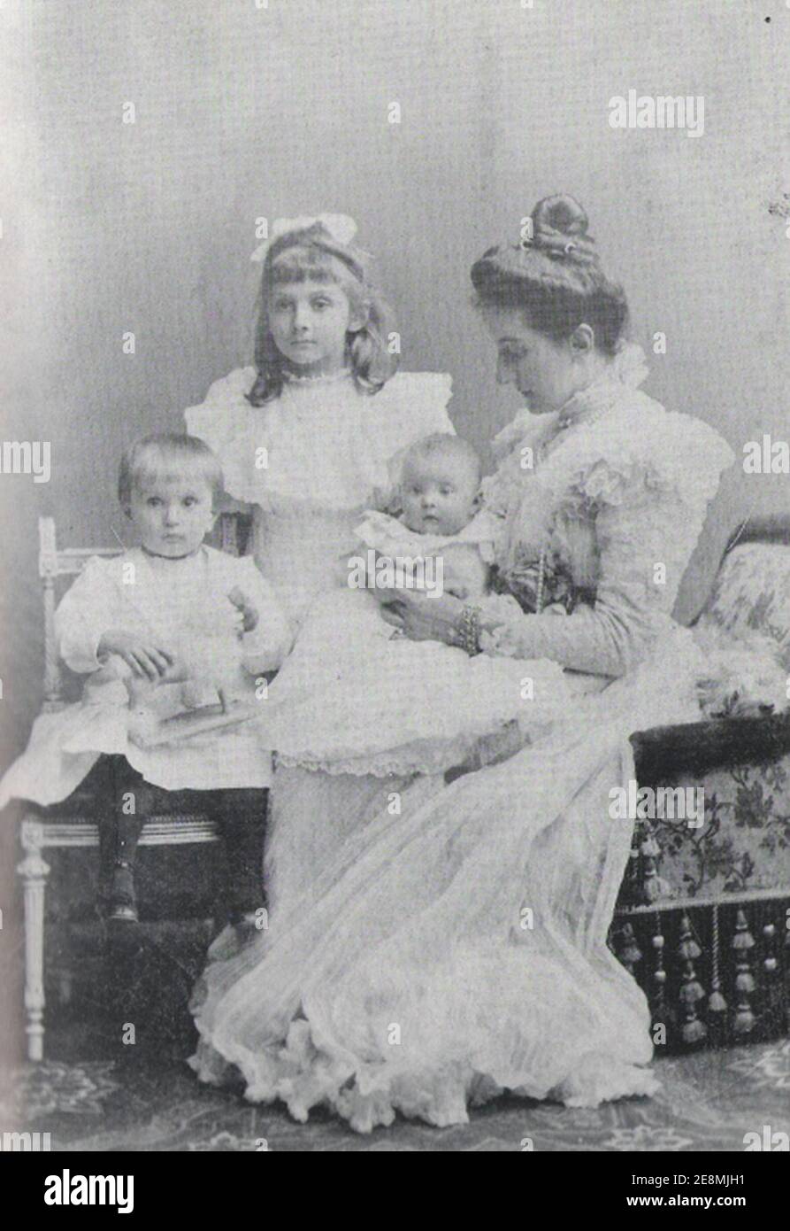 Milica Nyikolajevna and children Stock Photo - Alamy