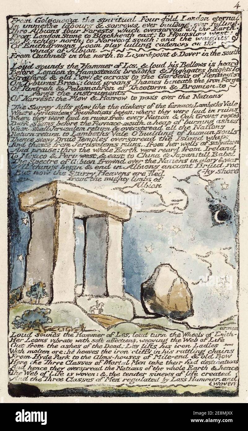 Milton a Poem, copy B, object 4 (Bentley 4, Erdman 6, Keynes 4 Stock ...