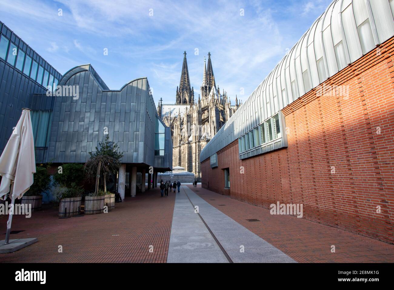 Cologne, NRW, Germany, 01 31 2021, view on back side of Cologne ...