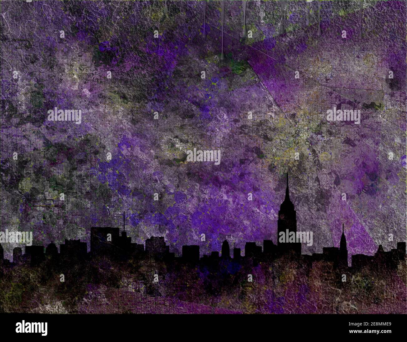 New York panorama. Modern abstract art. 3D rendering Stock Photo - Alamy