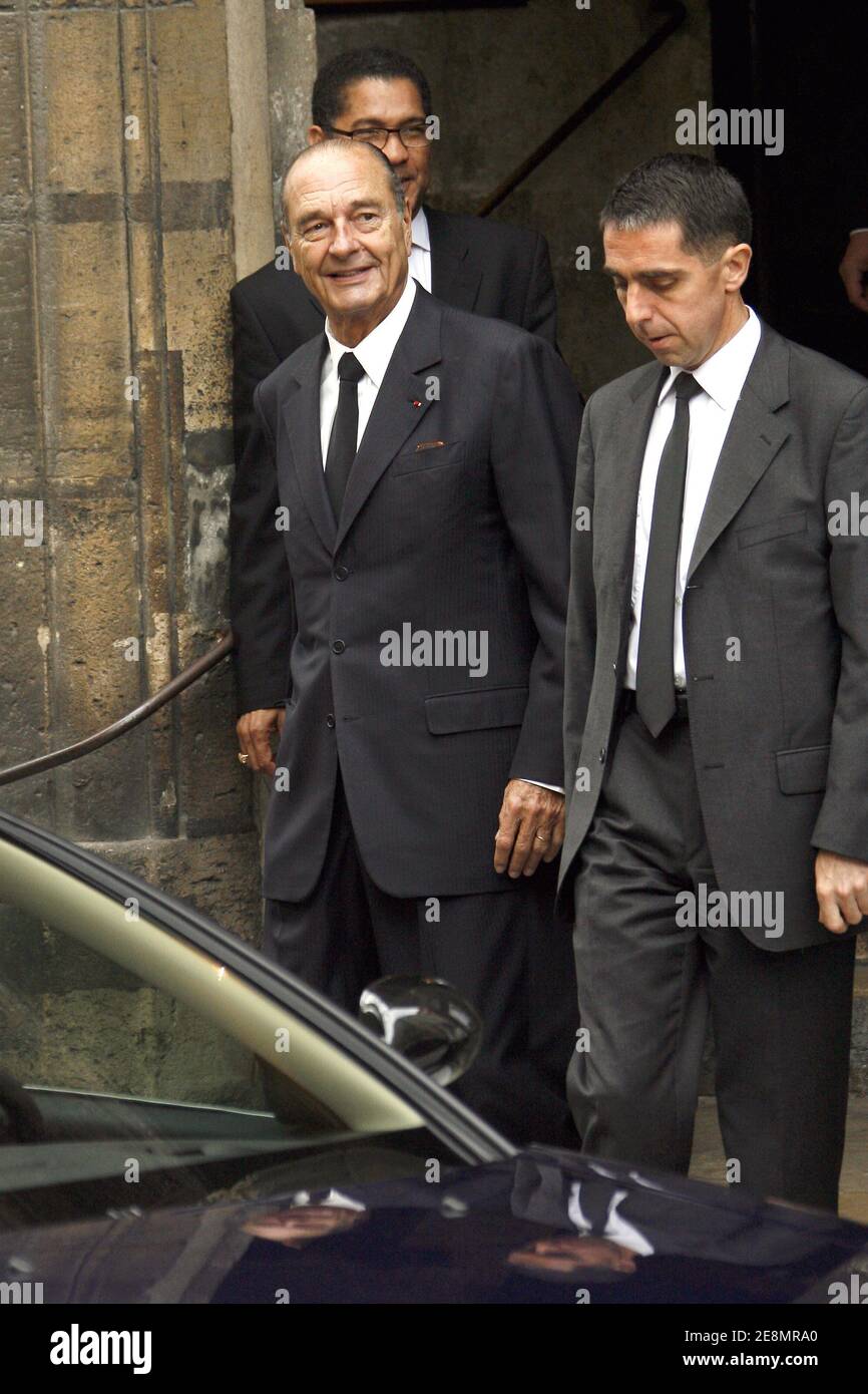 Former President Jacques Chirac attends the funeral mass of Claude ...