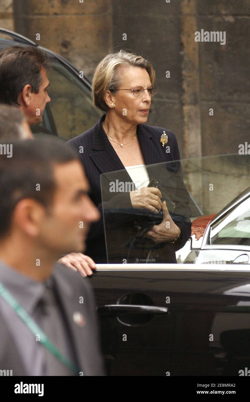 Interior minister Michele Alliot-Marie attends the funeral mass of ...
