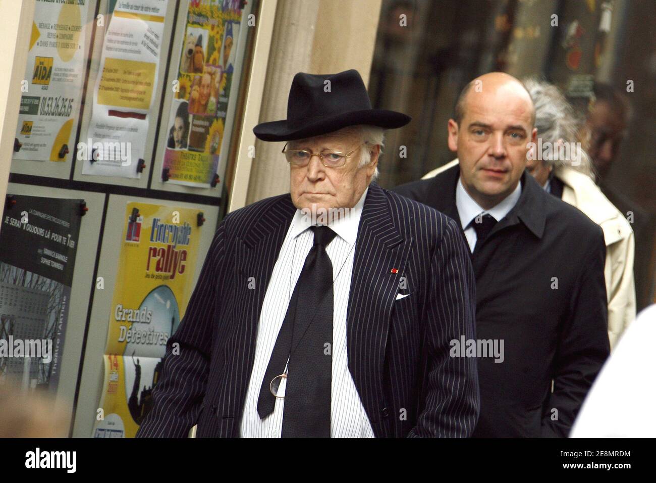 Author Maurice Druon attends the funeral mass of Claude Pompidou, held ...