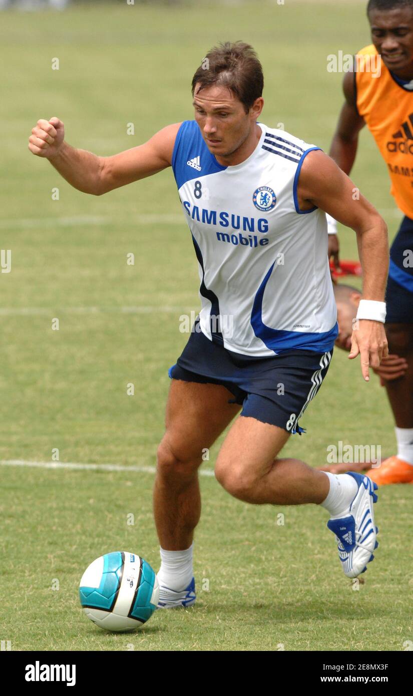 Frank Lampard in action during Chelsea Football Club first training ...