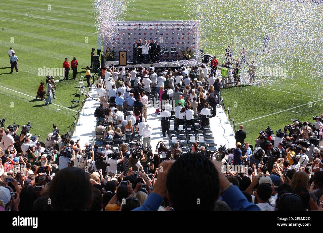 Major League Soccer Team the Los Angeles Galaxy Introduce David Beckham ...