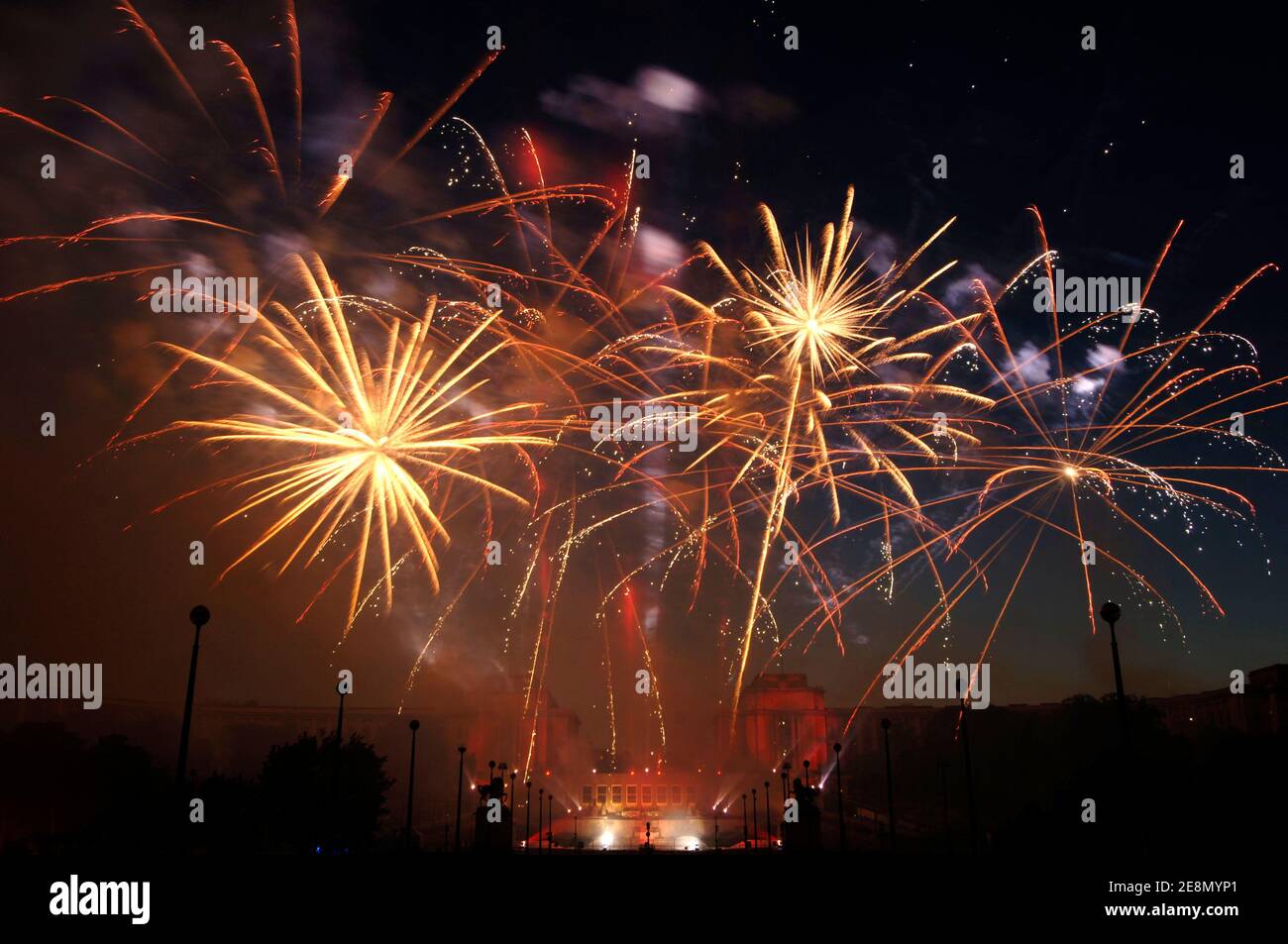 Fireworks at the Trocadero to celebrate the National Day in Paris ...