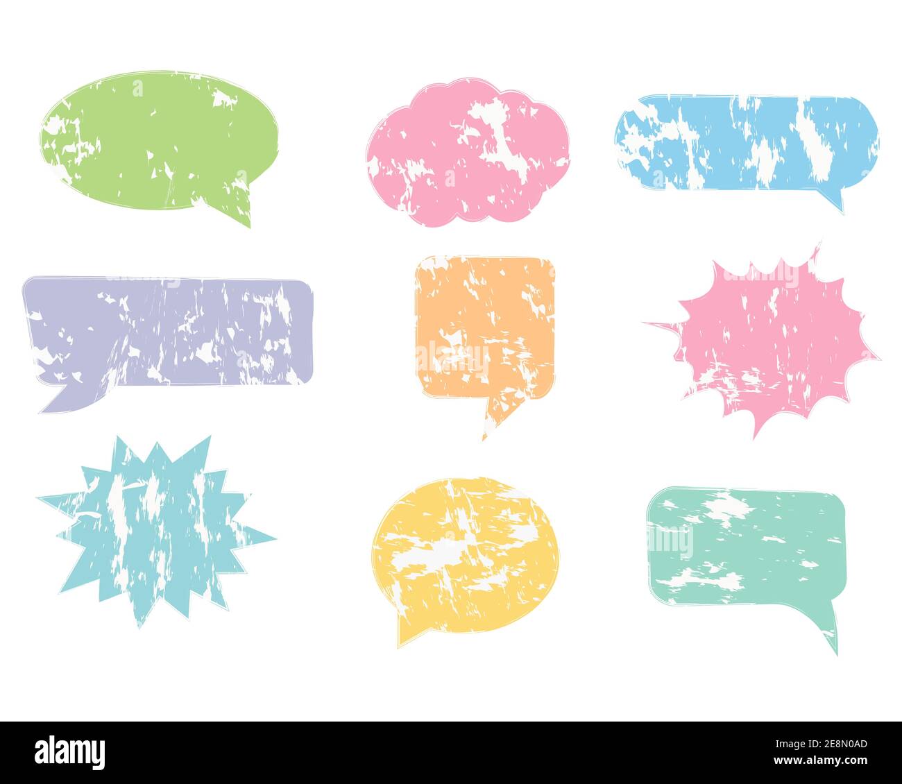 Colorful callout icons set isolated on white background Stock Vector ...