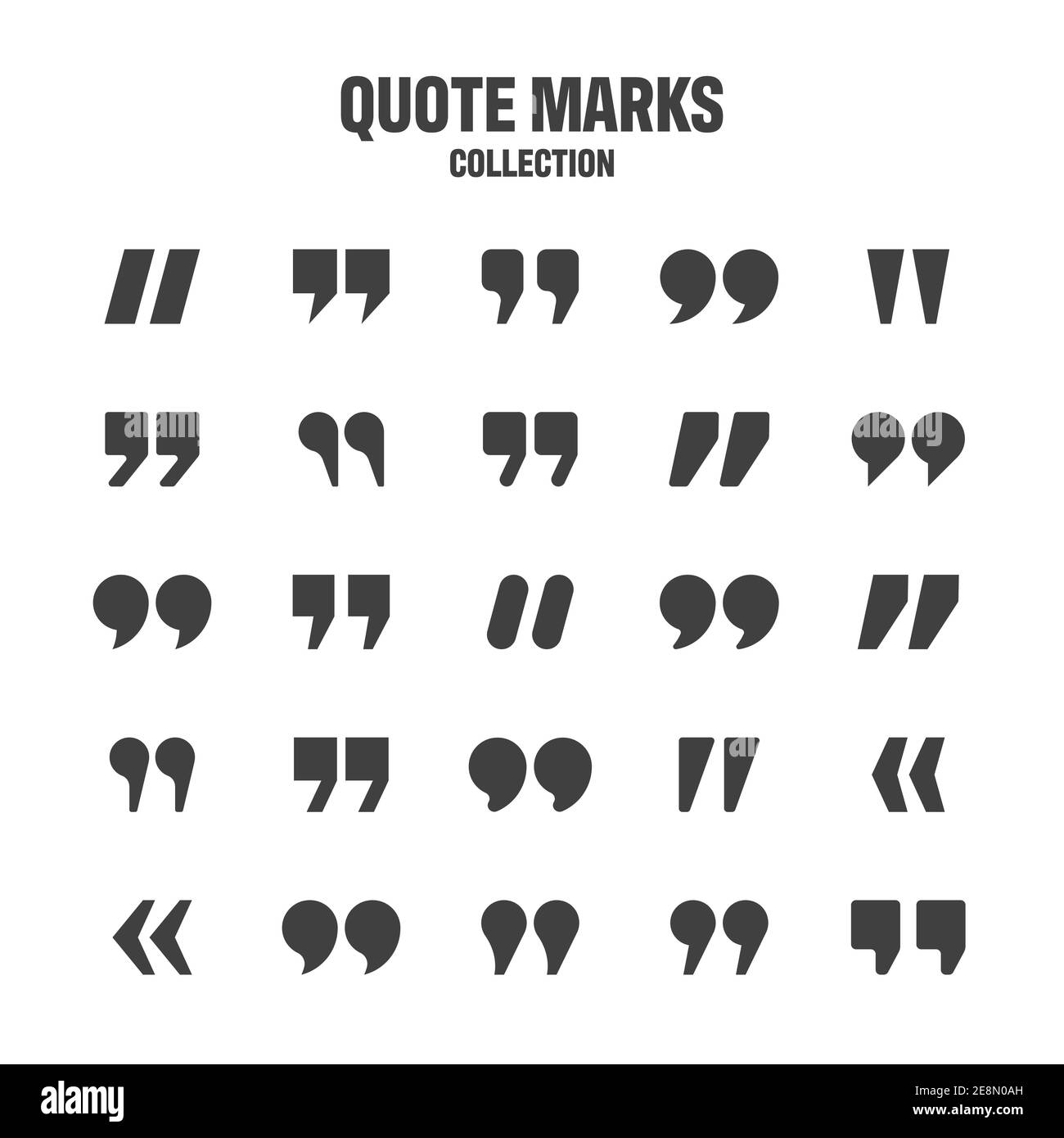 Quotation marks vector collection. Black quotes icon. Speech mark ...