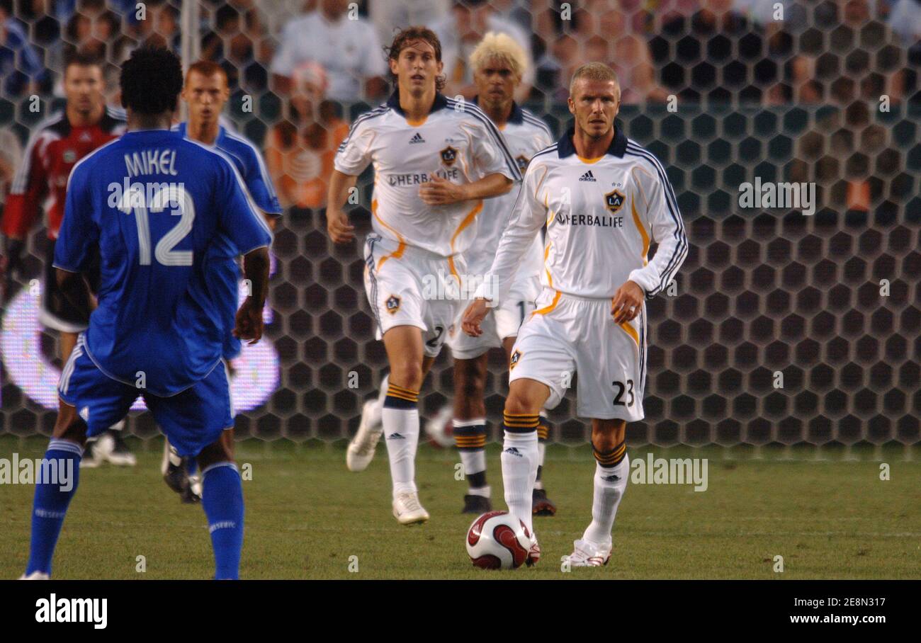 David Beckham's first game with the LA Galaxy against the Chelsea ...