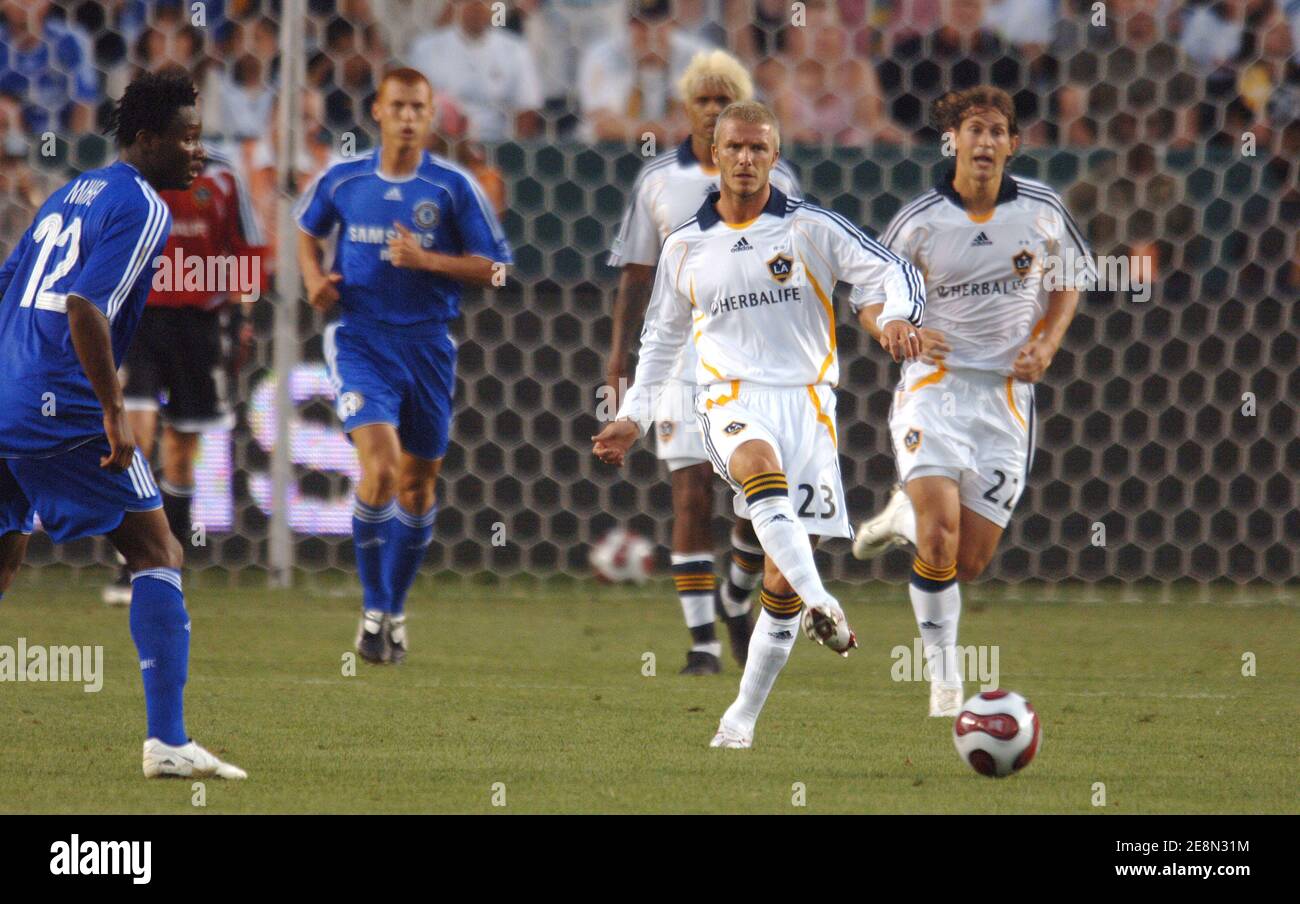 David Beckham's first game with the LA Galaxy against the Chelsea ...