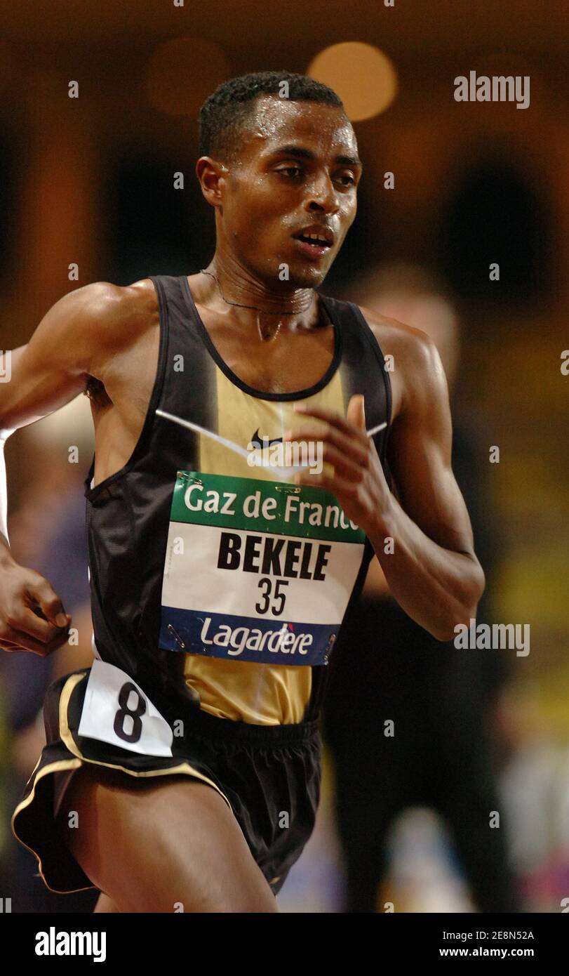 Ethiopia's Kenenisa Bekele competes on men's 3000 meters during the ...