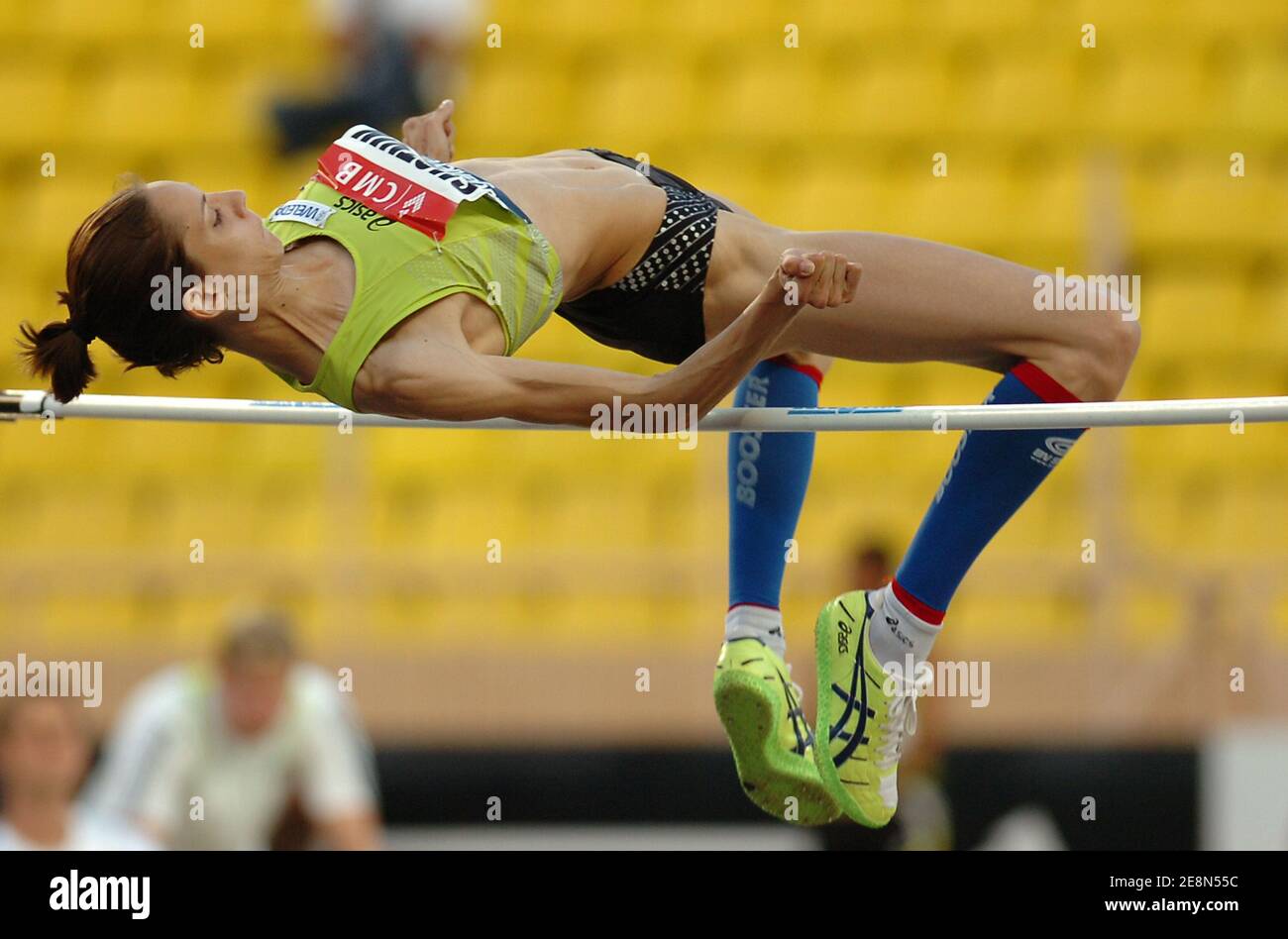 France's Melanie Skotnik competes on women's high jump during the Track ...