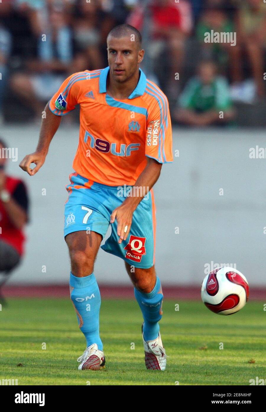 OM's Benoit Cheyrou in action during a friendly match, Olympique de ...