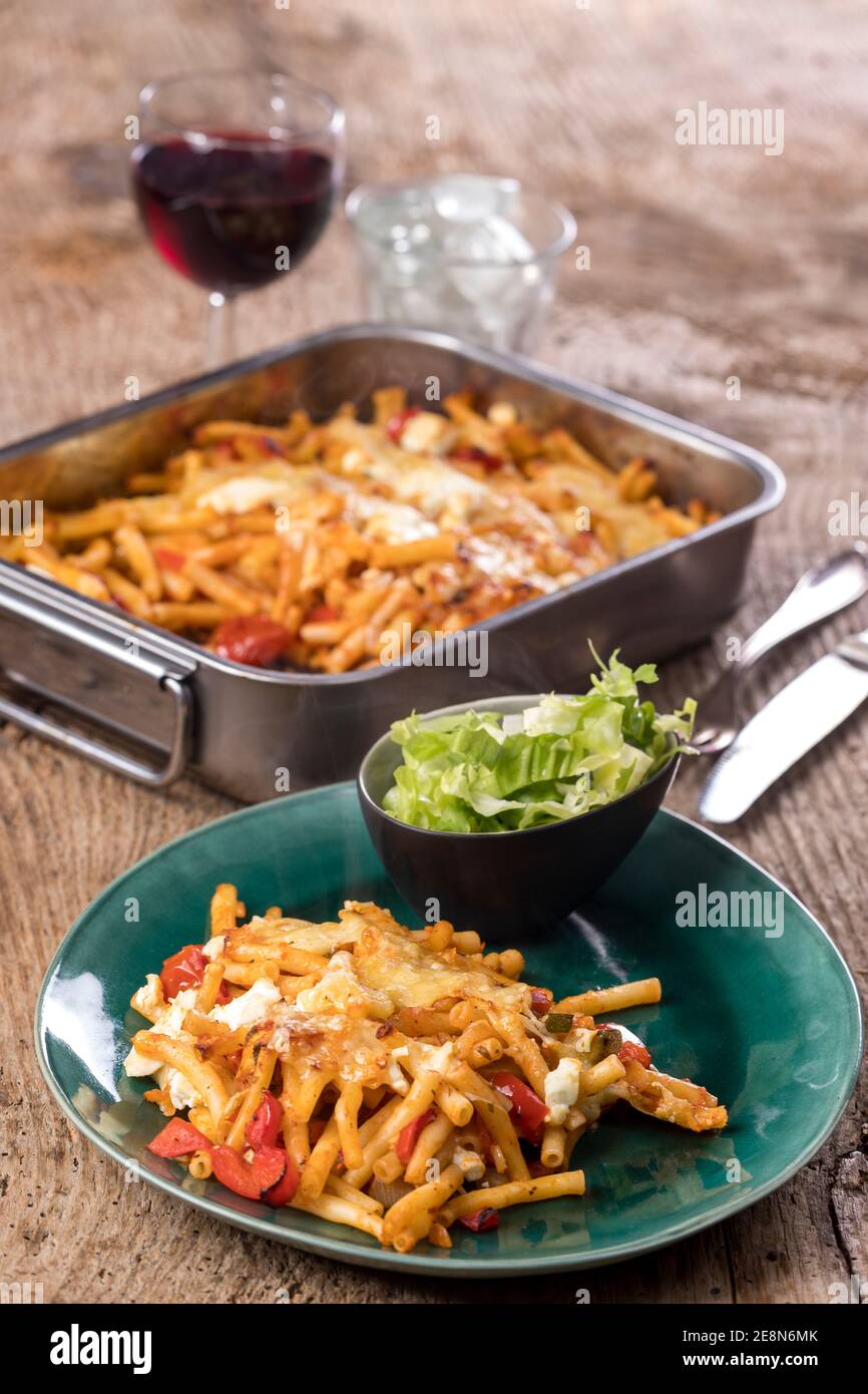 Cheese Gratinated Pasta Stock Photo - Alamy