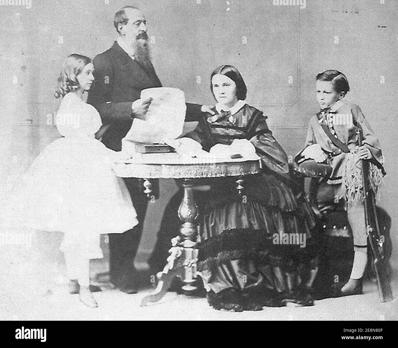 Miguel I of Portugal with his wife and two eldest children Stock Photo ...
