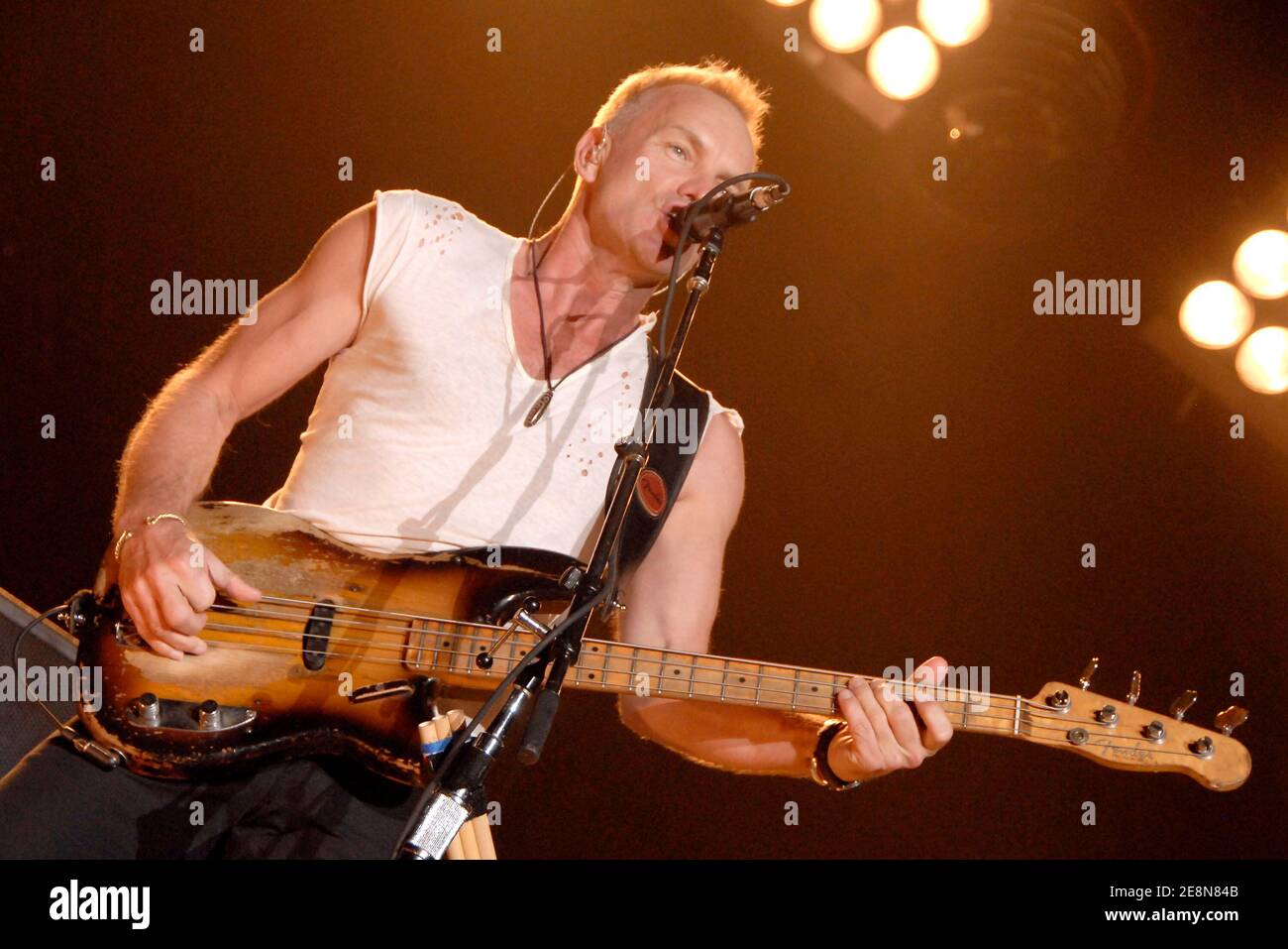 Singer Sting of The Police performs live on stage at Madison Square ...