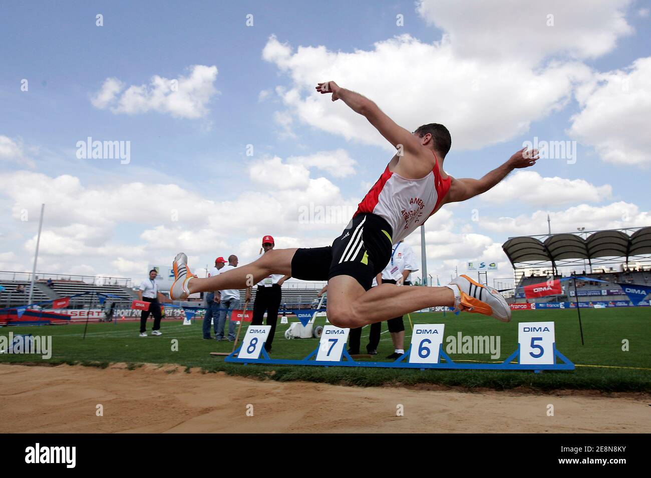 France's Rudy Bourguignon competes on the men's long jump of the ...